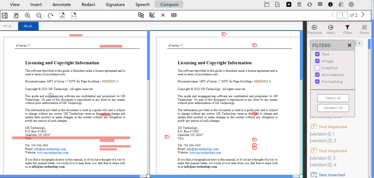 Document Comparison Software | eViewer | MS Technology